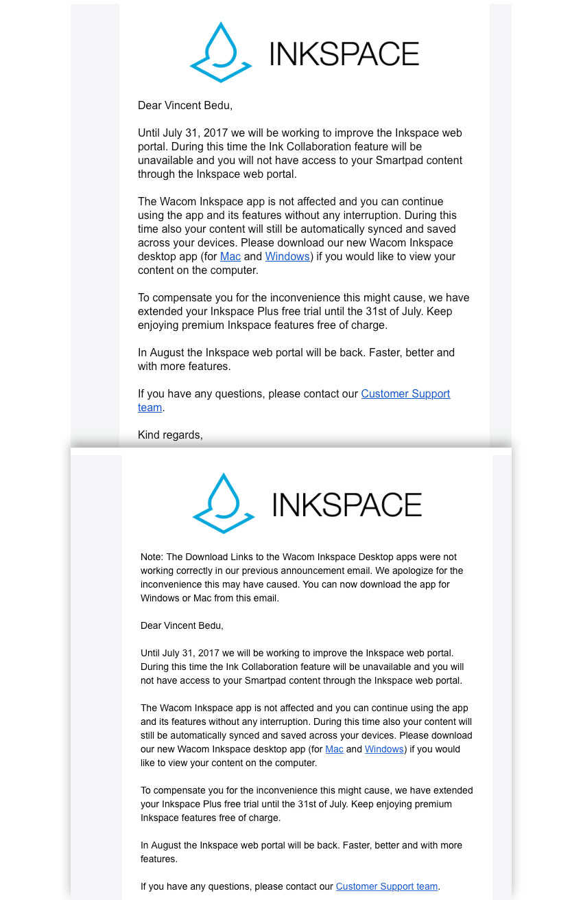 Maj des apps Wacom Inkspace - WacometmaPomme